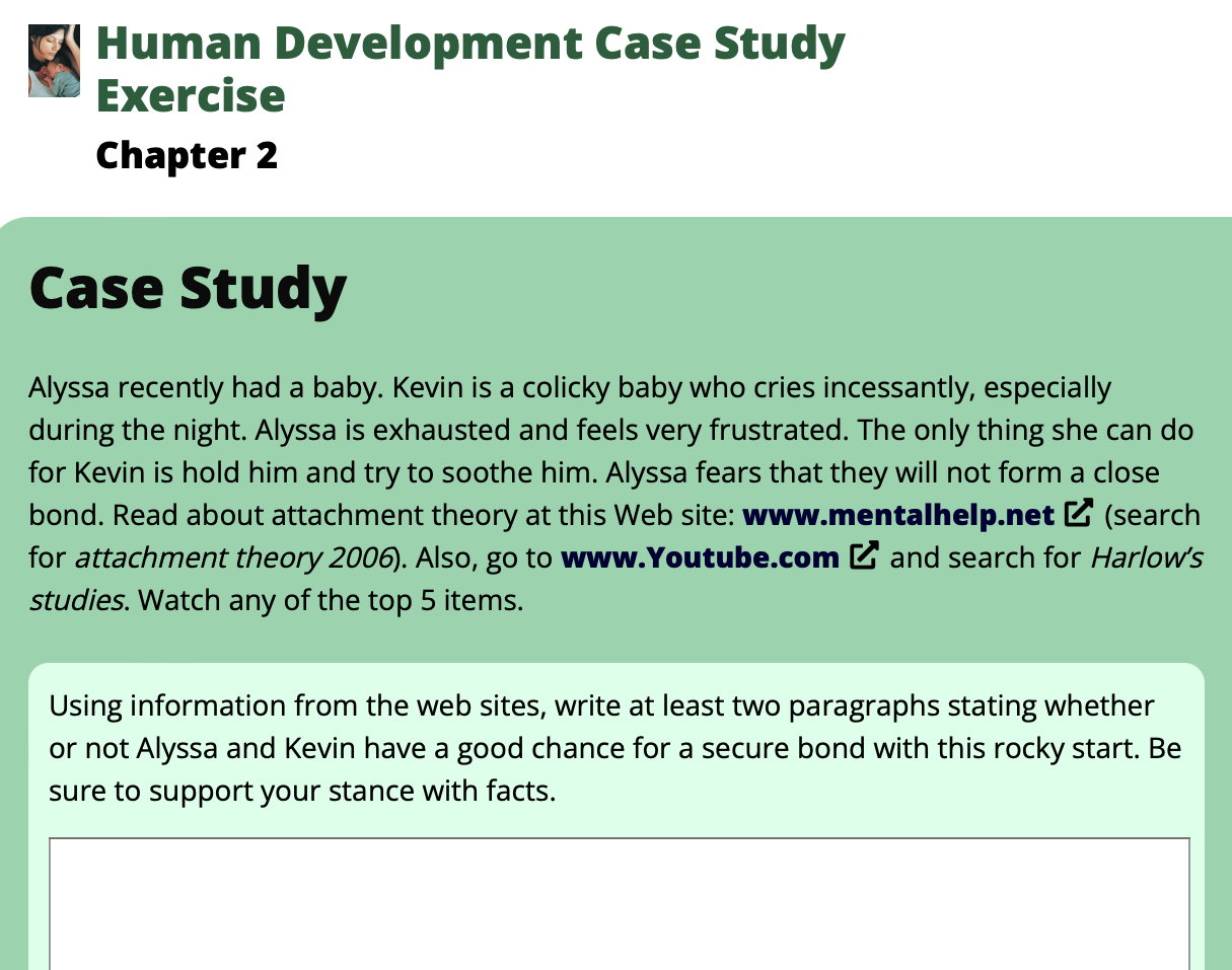 Human Development Case Study Exercise Chapter 2 Case | Chegg.com