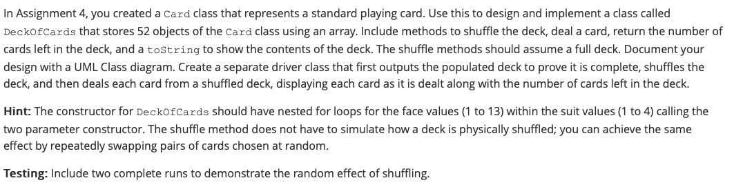 Solved Provide the UML DIAGRAM for the question: No need to | Chegg.com