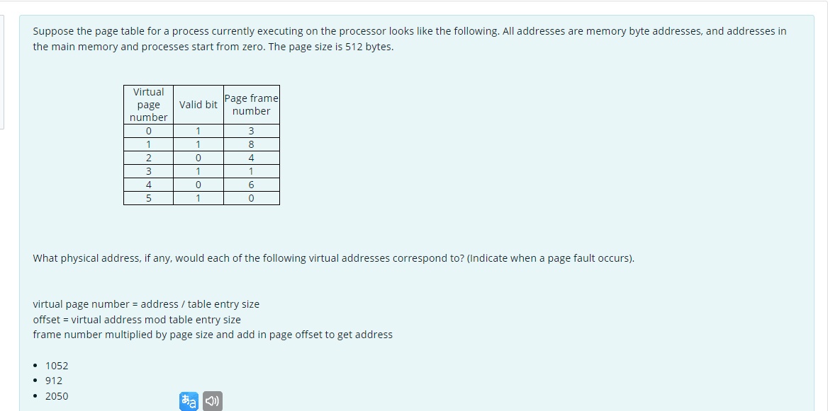 Solved Suppose the page table for a process currently | Chegg.com