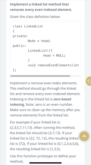 Solved Implement a linked list method that removes every | Chegg.com