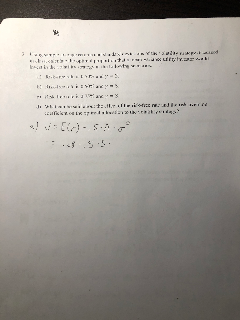 Solved Please show out the work, the volatility sample | Chegg.com