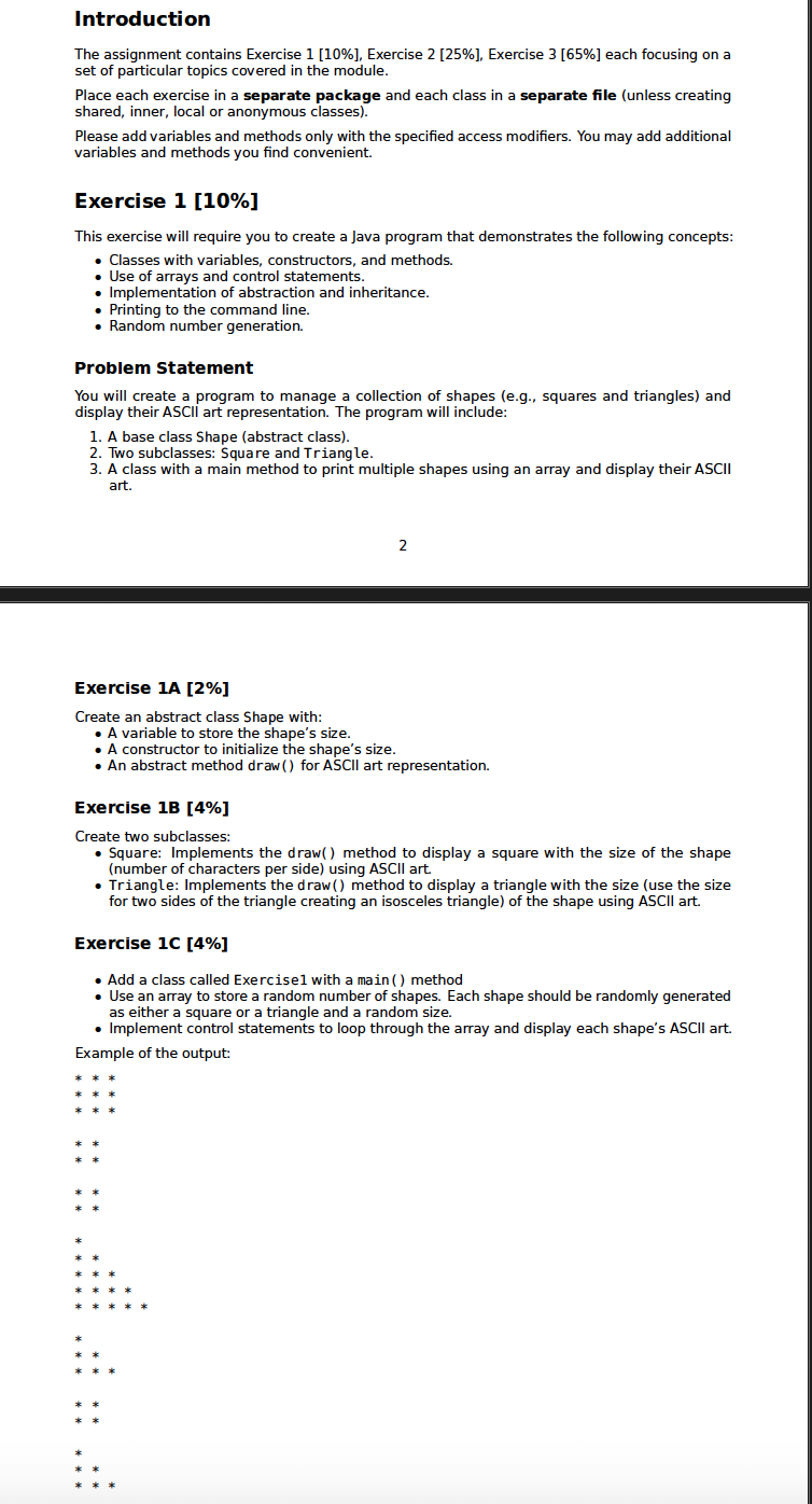 Solved Introduction The assignment contains Exercise | Chegg.com