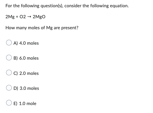 Solved For the following question(s), consider the following | Chegg.com