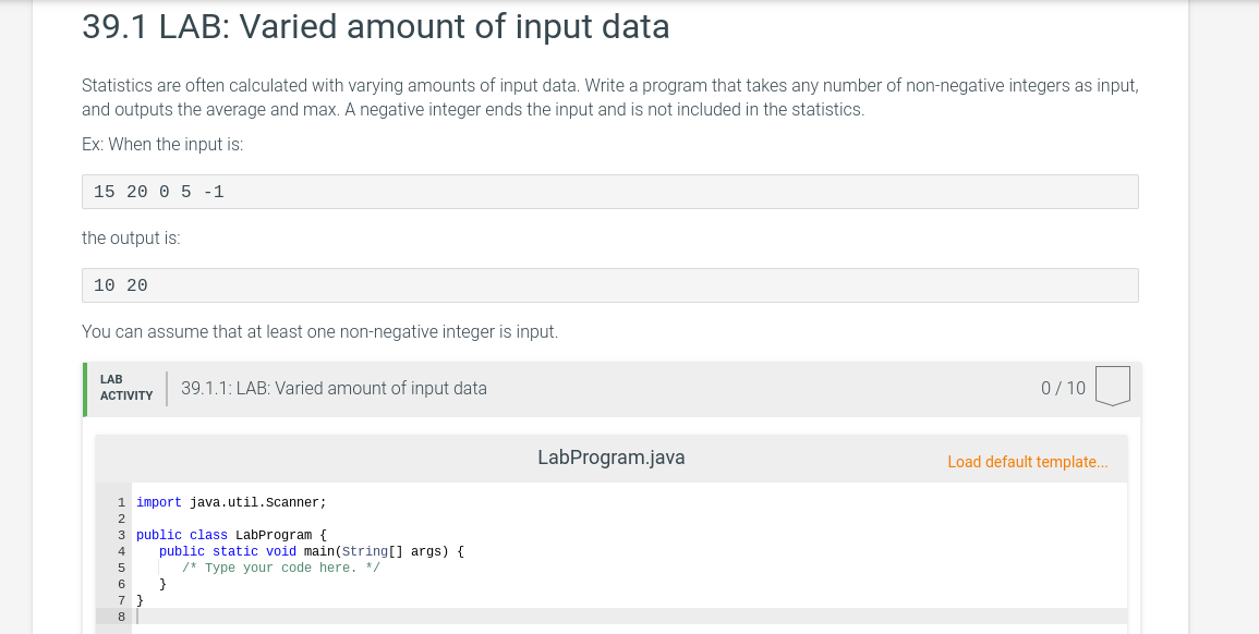 39 1 Lab Varied Amount Of Input Data Statistics Are