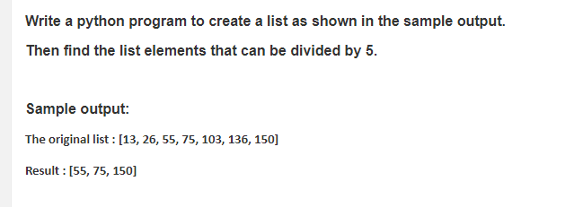 Solved Write a python program to create a list as shown in | Chegg.com