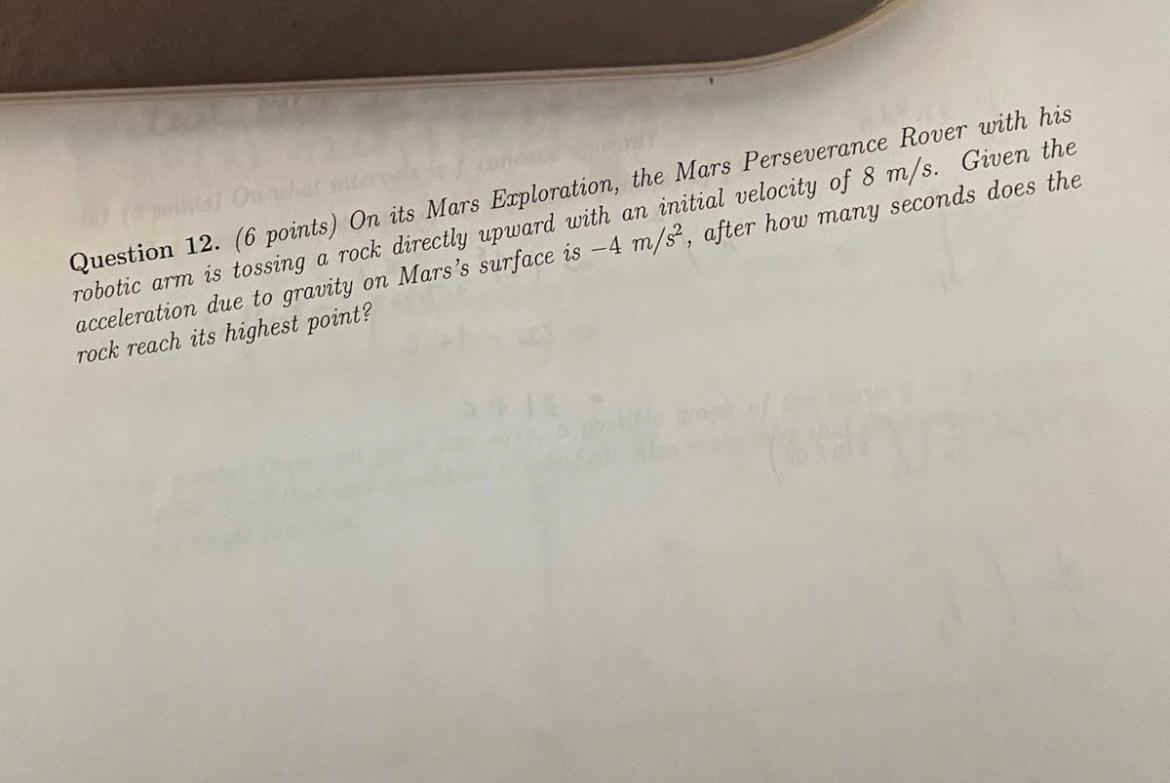 Solved Question 12. (6 points) On its Mars Exploration, the | Chegg.com