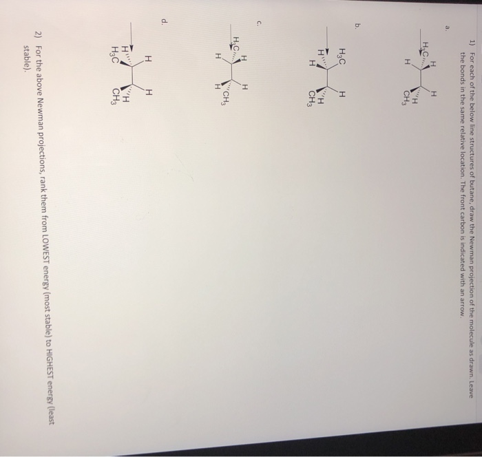 Solved 1) For each of the below line structures of butane, | Chegg.com