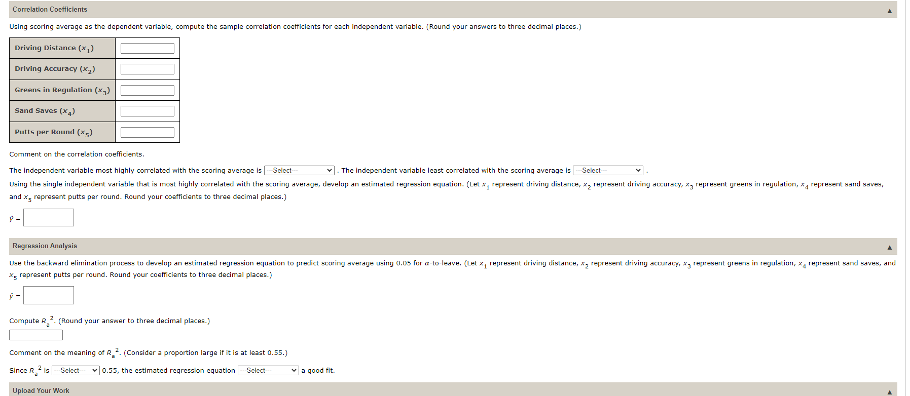The independent variable most highly correlated with | Chegg.com