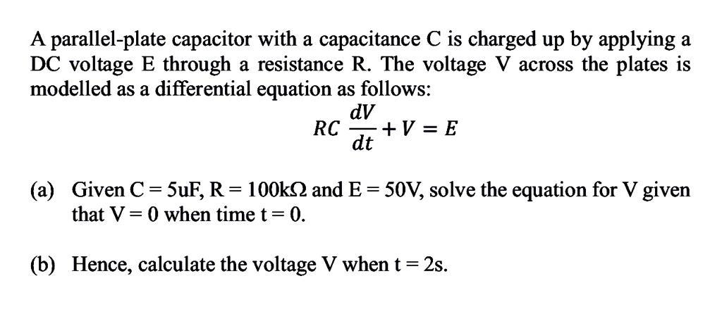 Solved A parallel-plate capacitor with a capacitance C is | Chegg.com