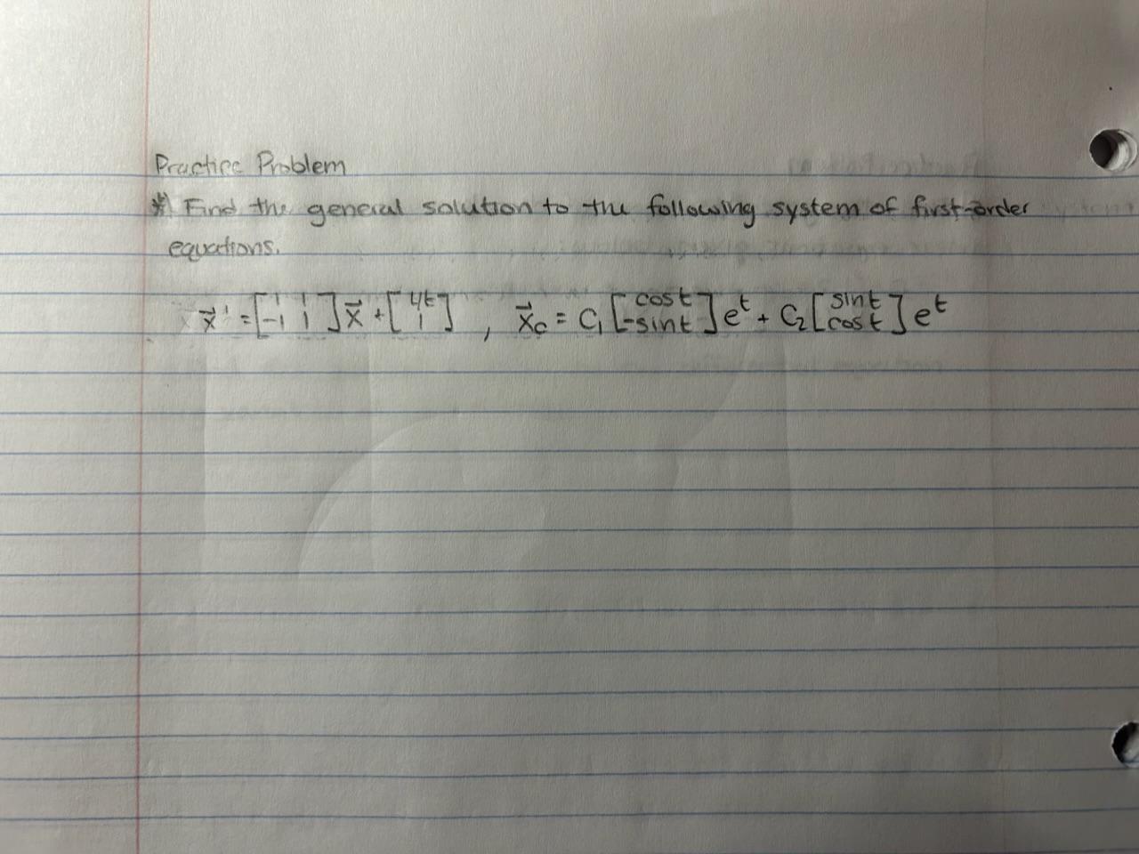 Practice Problem Find The General Solution To The