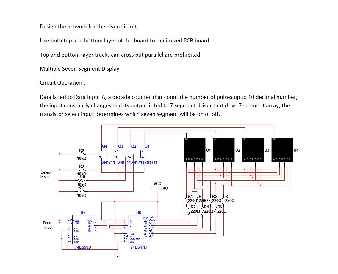 Solved Instructions: Design the given artwork on Multisim. | Chegg.com