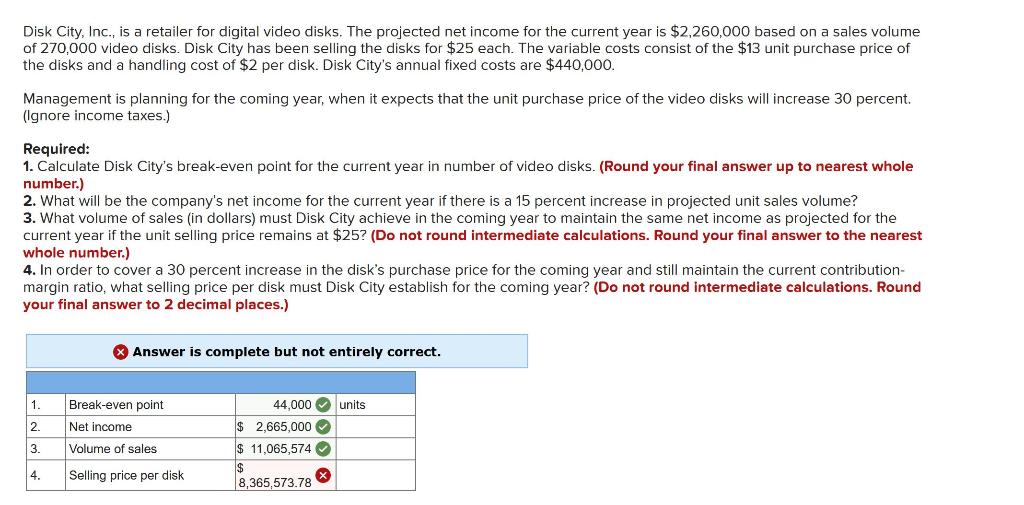 Solved Disk City, Inc., is a retailer for digital video | Chegg.com