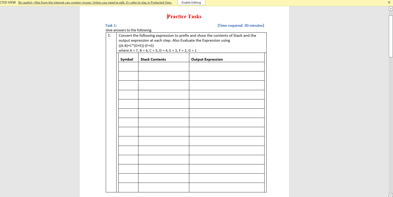 Solved 1. Convert the following expression to prefix and | Chegg.com