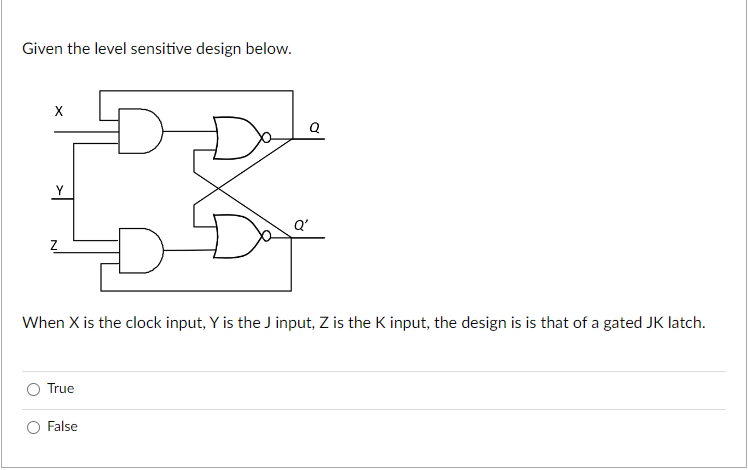 Solved Given the level sensitive design below. When X is the | Chegg.com