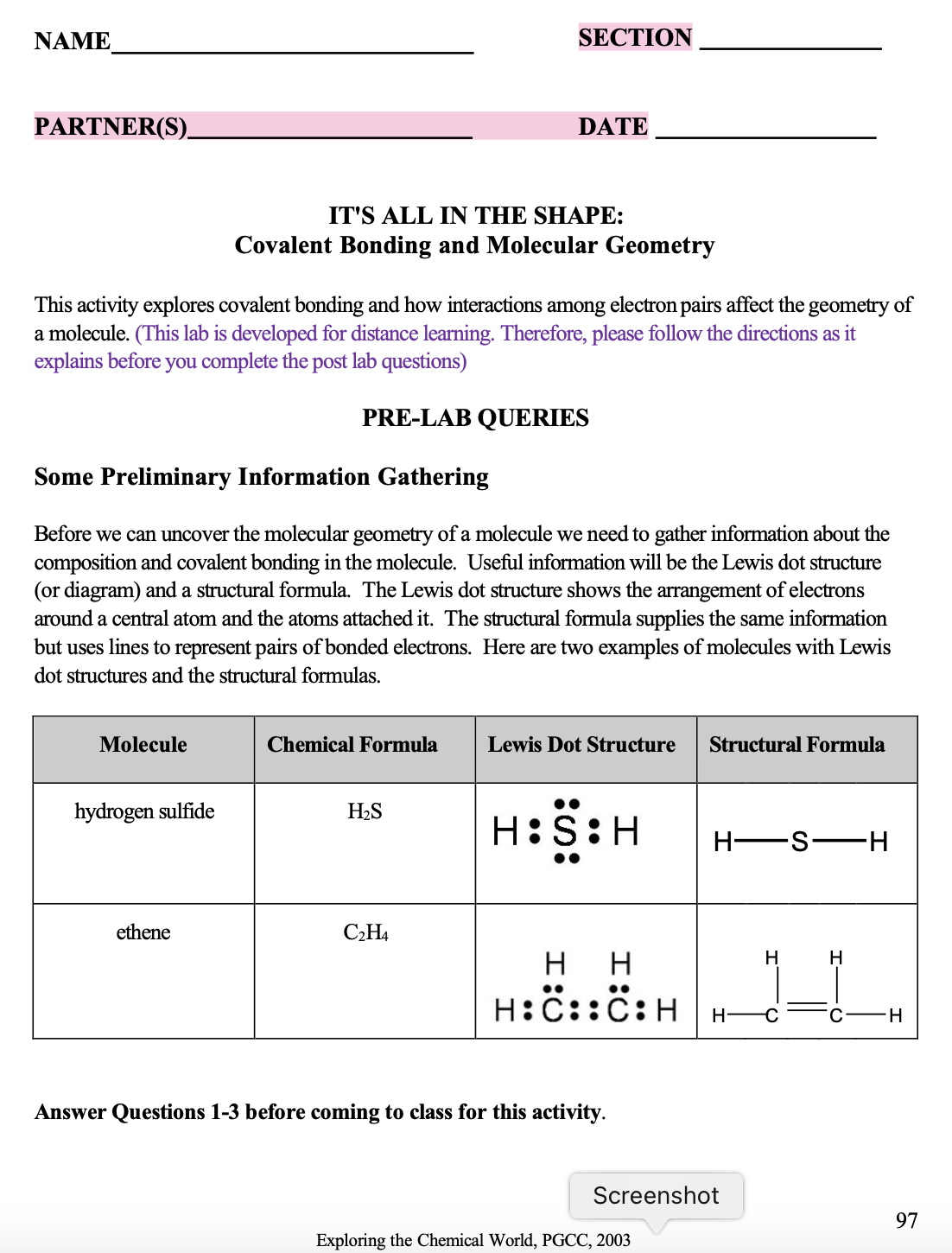 This activity explores covalent bonding and how | Chegg.com