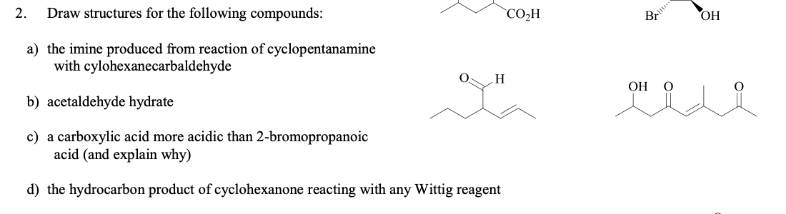 Solved 2. Draw structures for the following compounds: COH | Chegg.com