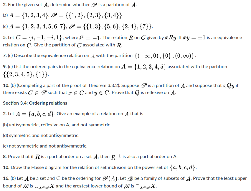 Solved 2. For the given set A, determine whether is a | Chegg.com