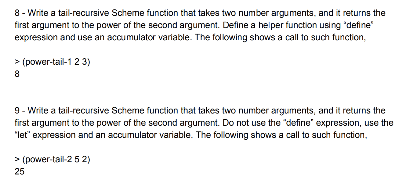 8 Write A Tail Recursive Scheme Function That Takes 7694
