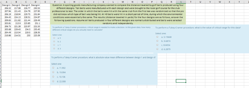 Solved 1)To perform a Tukey-Cramer procedure, critical range | Chegg.com