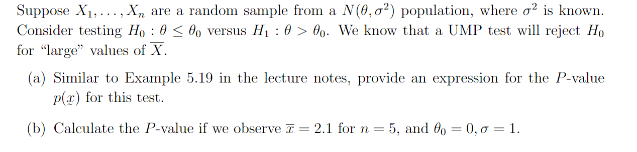 Suppose X1,…,Xn are a random sample from a N(θ,σ2) | Chegg.com