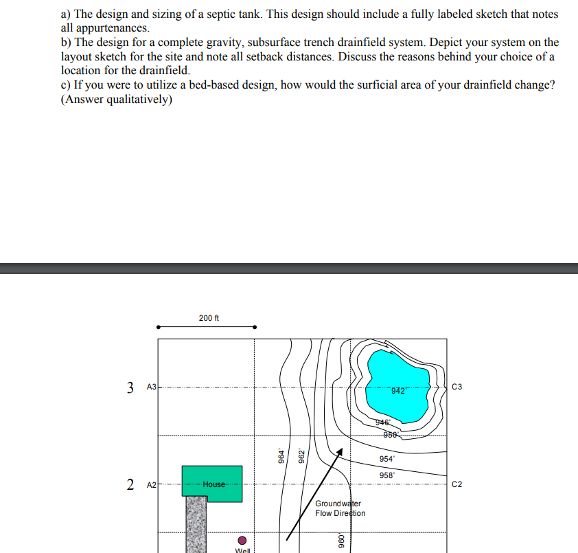 Part 2 – Septic System design Design a septic system | Chegg.com