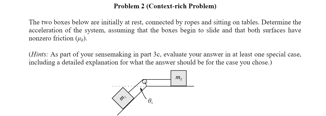 Solved Problem 2 (Context-rich Problem) The two boxes below | Chegg.com