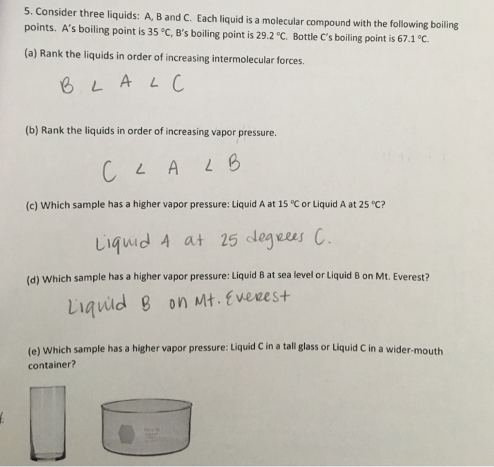 Solved 5. Consider three liquids: A, B and C. Each liquid is | Chegg.com