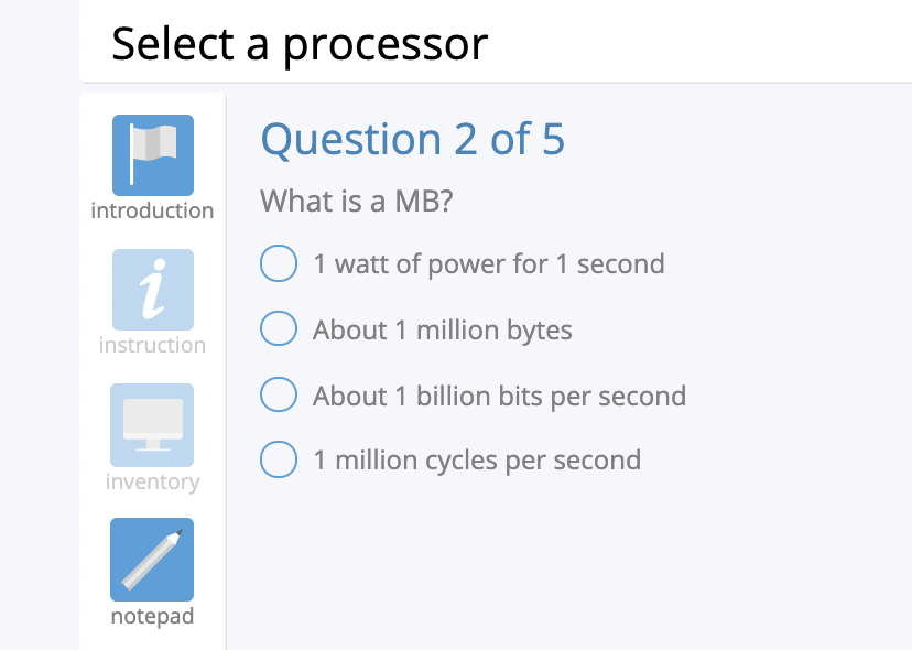 Solved Select a processor Question 2 of 5 introduction What | Chegg.com