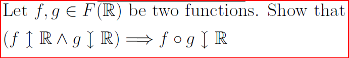 Solved Let f,g E F(R) be two functions. Show that (f R ^ g | Chegg.com
