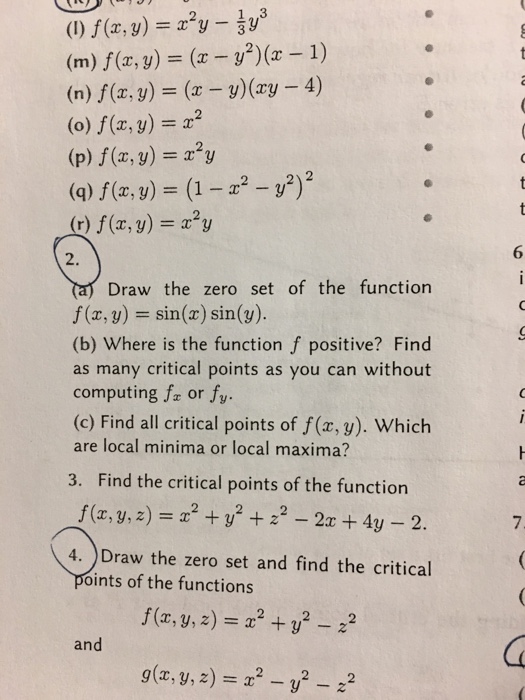 Solved (l) f(x,y) = x2y--y3 (m) f(x, y) = (x-y2)(x-1) (n) | Chegg.com