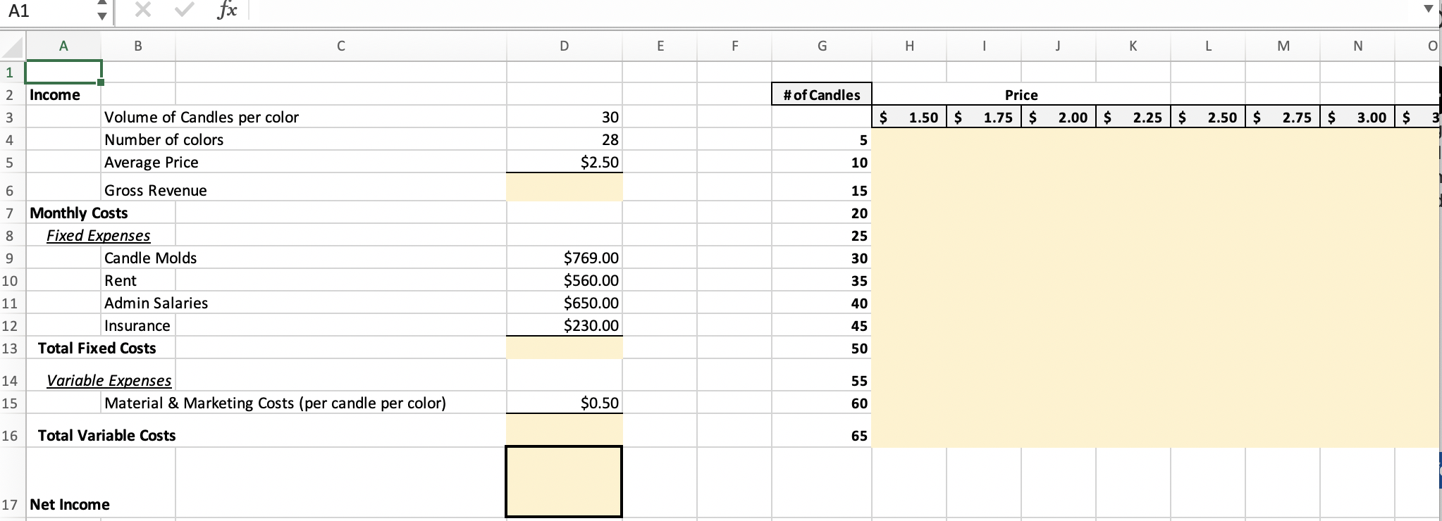 Solved 7 5 On the Breakeven worksheet, in the D6 cell enter | Chegg.com
