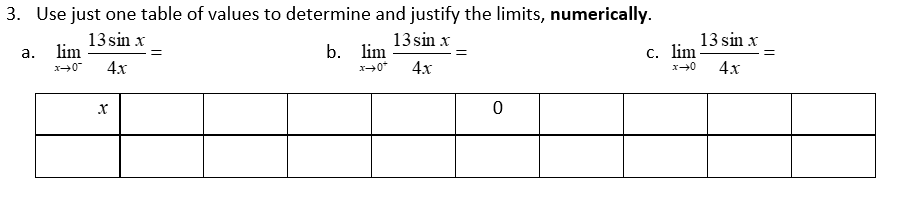 Solved 3. Use just one table of values to determine and | Chegg.com