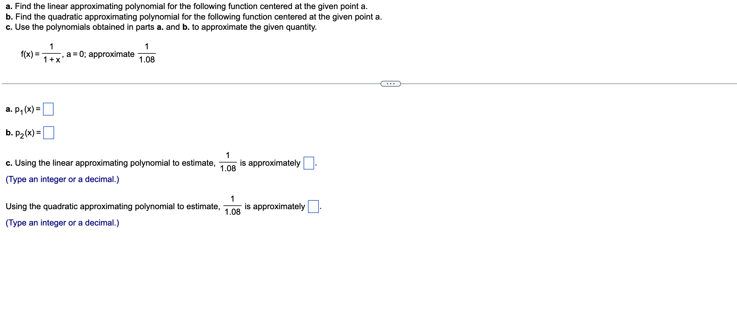 Solved a. ﻿Find the linear approximating polynomial for the | Chegg.com