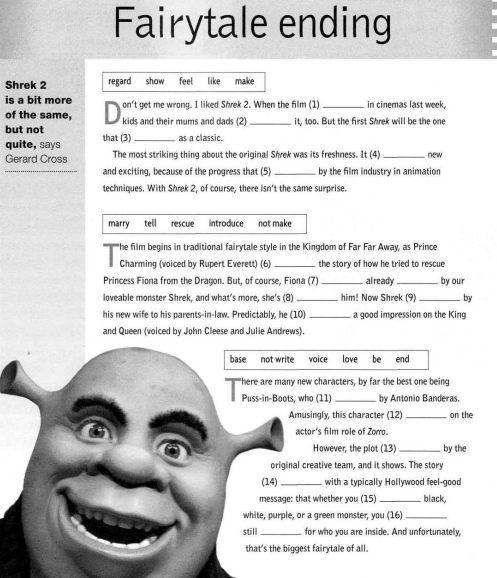 Solved Fairytale ending show feel like make Shrek 2 is a bit | Chegg.com