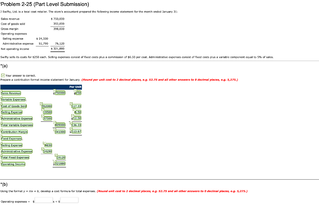 Solved Problem 2-25 (Part Level Submission) Swifty, Ltd. is | Chegg.com