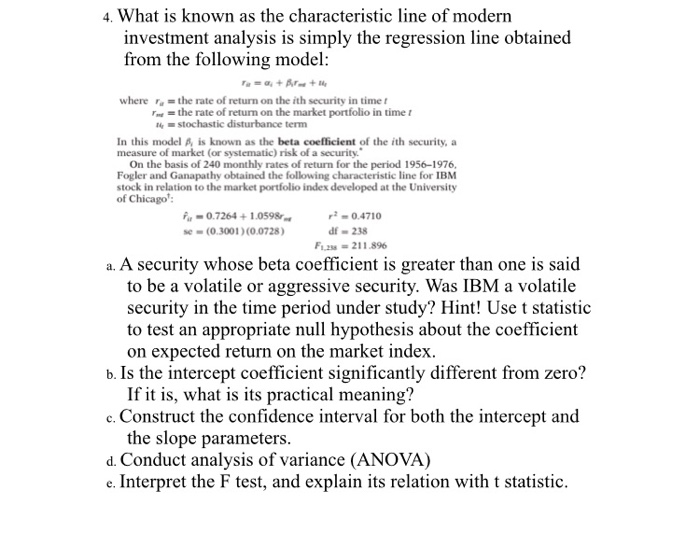 Solved 4. What is known as the characteristic line of modern | Chegg.com