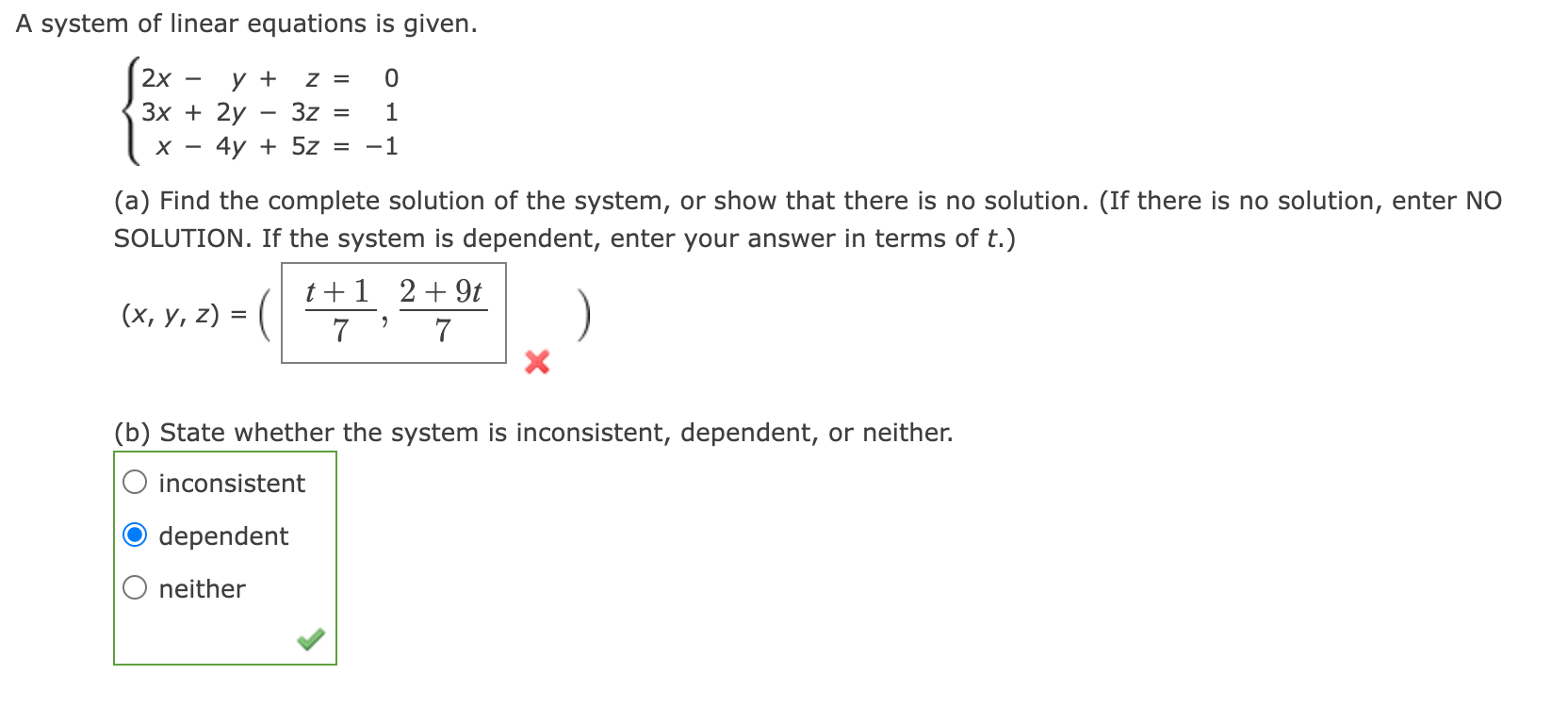 Solved 1. A system of linear equations is given. (a) Find | Chegg.com