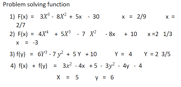 Solved = X = Problem solving function 1) F(x) = 3X3 - 8X2 + | Chegg.com