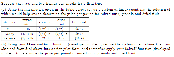 Solved mixed Suppose that you and two friends buy snacks for | Chegg.com