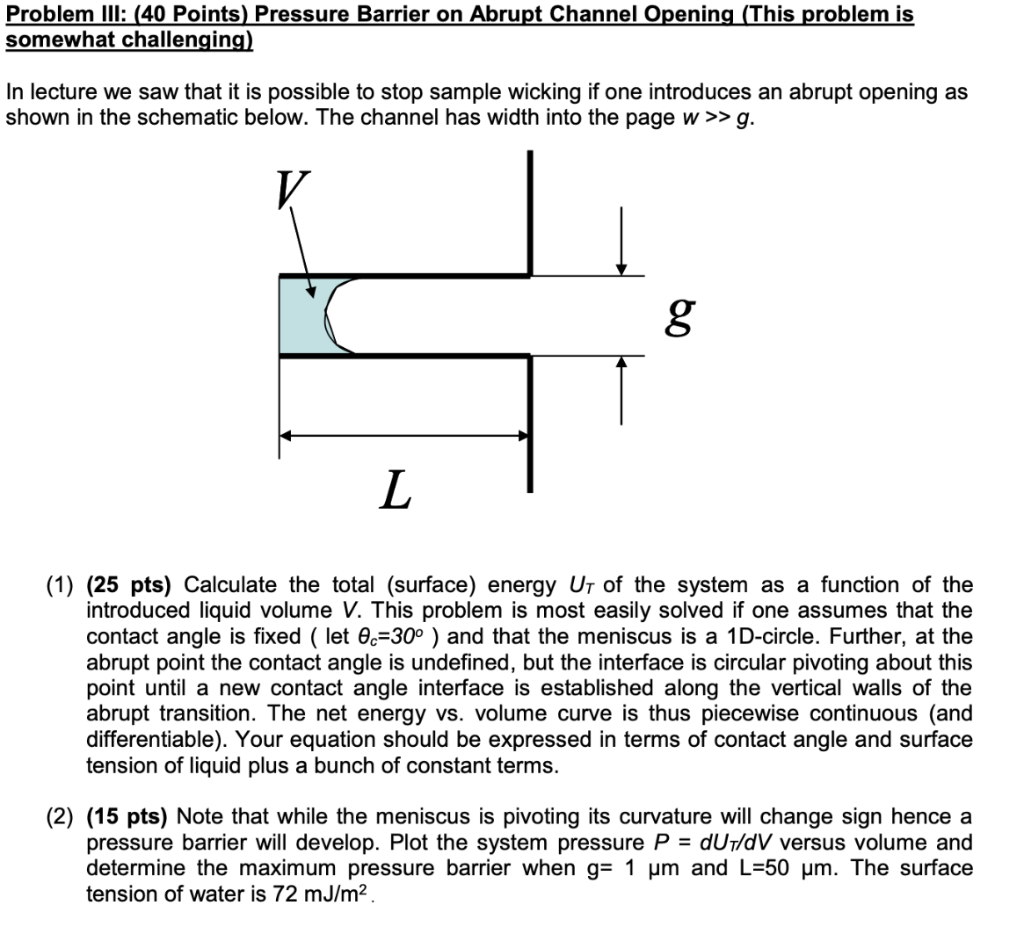 Problem III: (40 Points) Pressure Barrier on Abrupt | Chegg.com