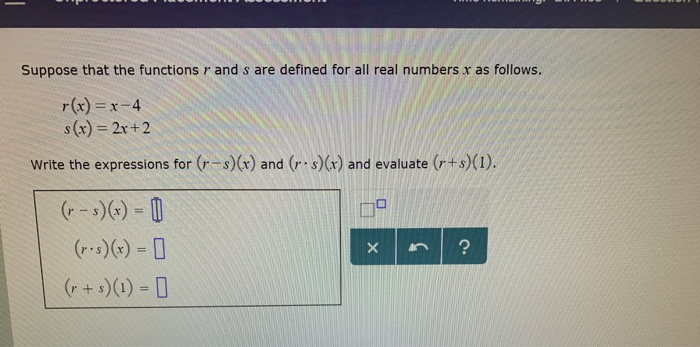 Solved Suppose that the functions r and s are defined for | Chegg.com