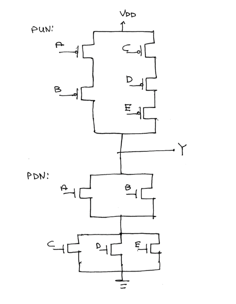 Solved 7. Given the CMOS network below (next page). a. | Chegg.com