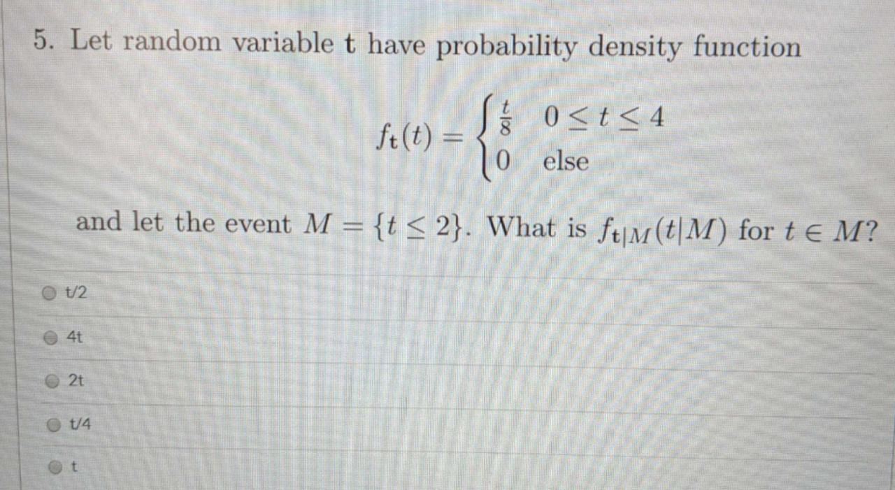 Solved 4. The random variable z has probability density | Chegg.com