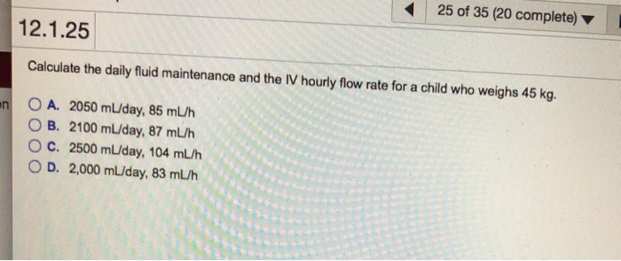 Solved 25 of 35 (20 complete) 12.1.25 Calculate the daily | Chegg.com