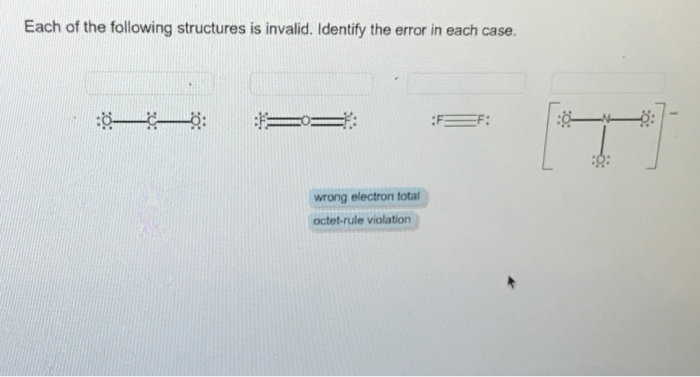 Solved Each of the following structures is invalid. Identify | Chegg.com