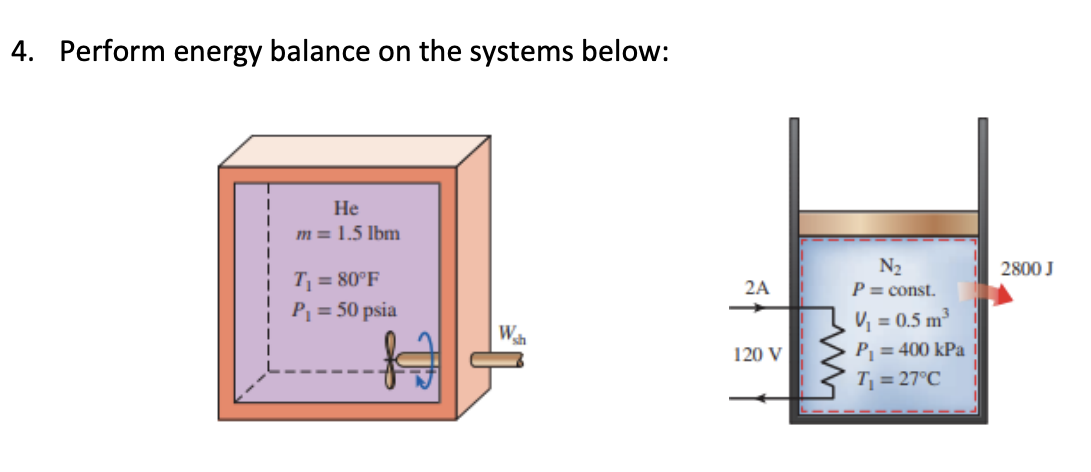 Solved Perform energy balance on the systems below: | Chegg.com