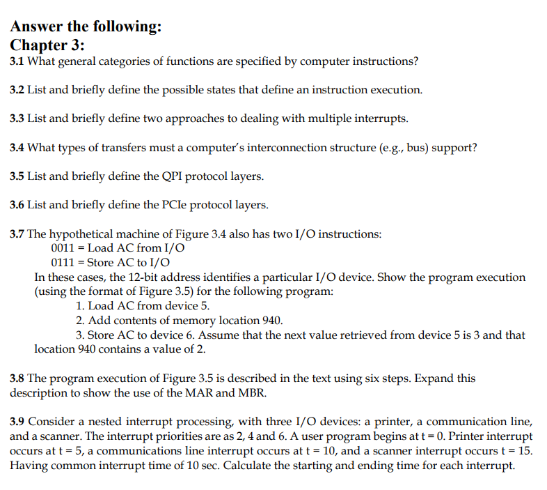 Solved 3.7 The hypothetical machine of Figure 3.4 also has | Chegg.com