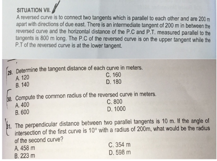 SITUATION VI A reversed curve is to connect two | Chegg.com