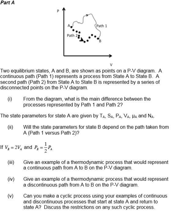 Solved Part A Path 1 Two equilibrium states, A and B, are | Chegg.com