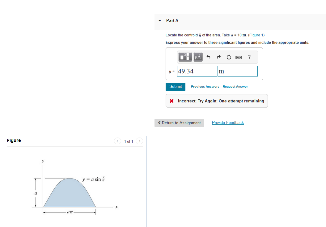 Solved Locate the centroid yˉ of the area. Take a=10 m. | Chegg.com